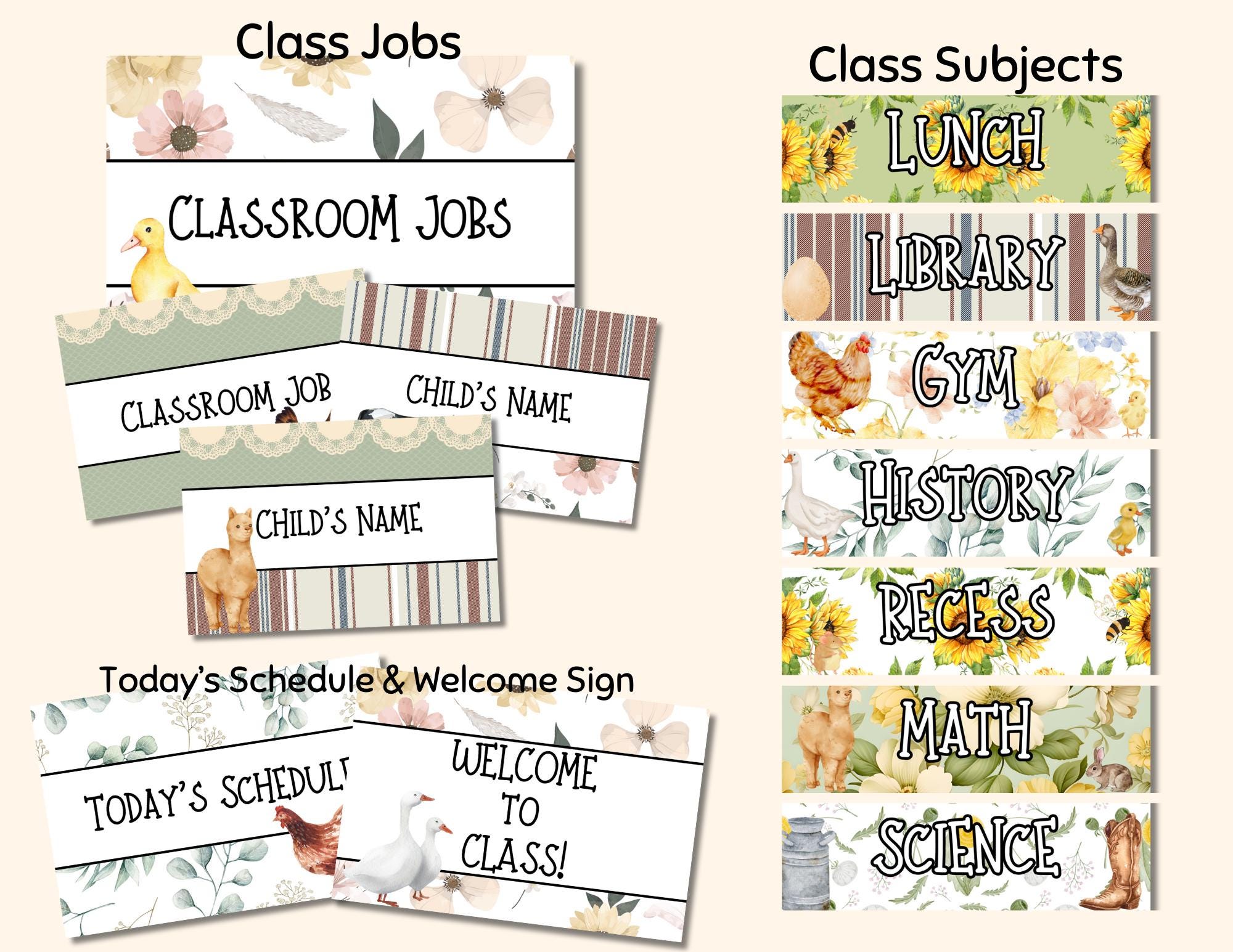 DIGITAL Rustic Themed Classroom Decor Bundle, Classroom Decorations ...