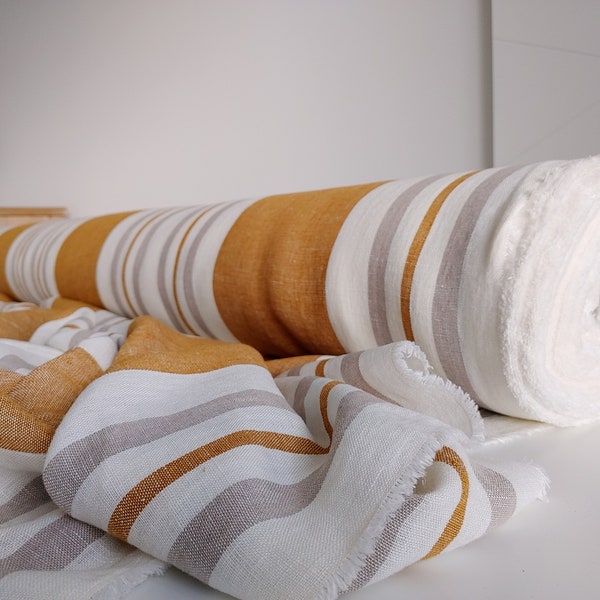 Striped Linen Fabric - Etsy