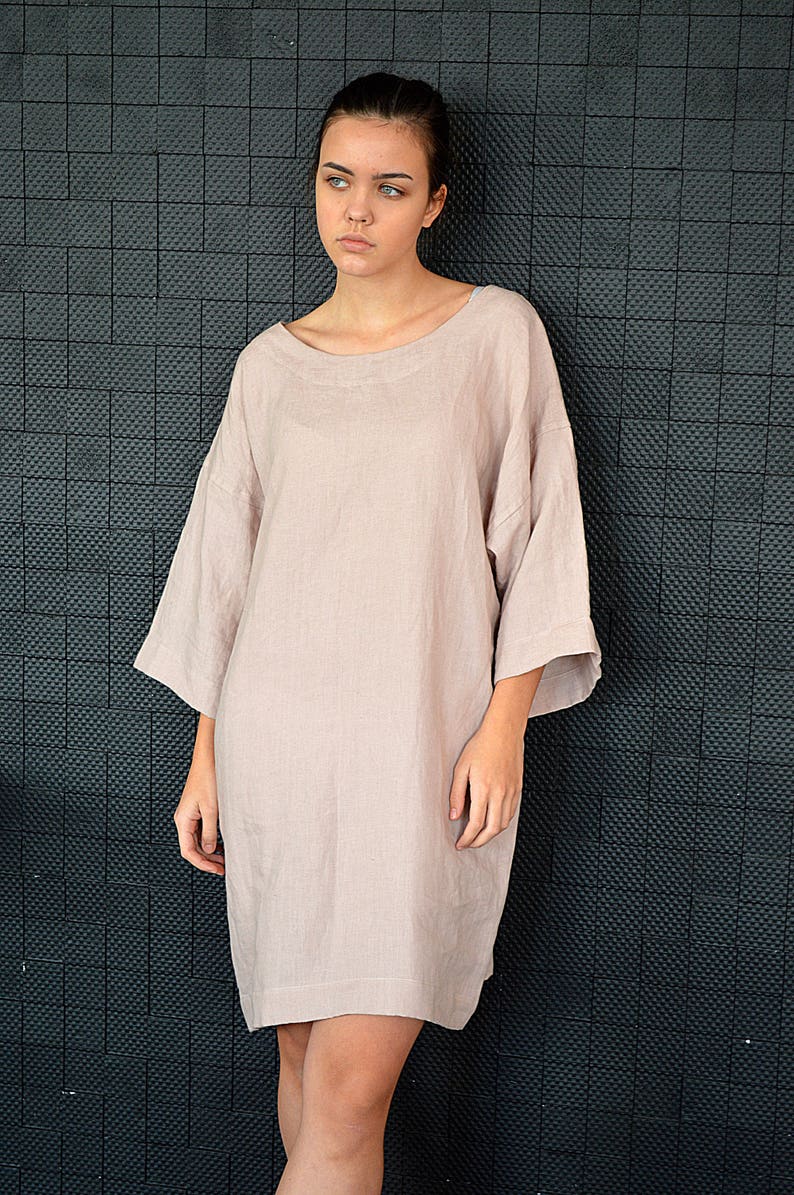 Linen Oversize Tunic Midnight Blue Linen Tunic | Etsy