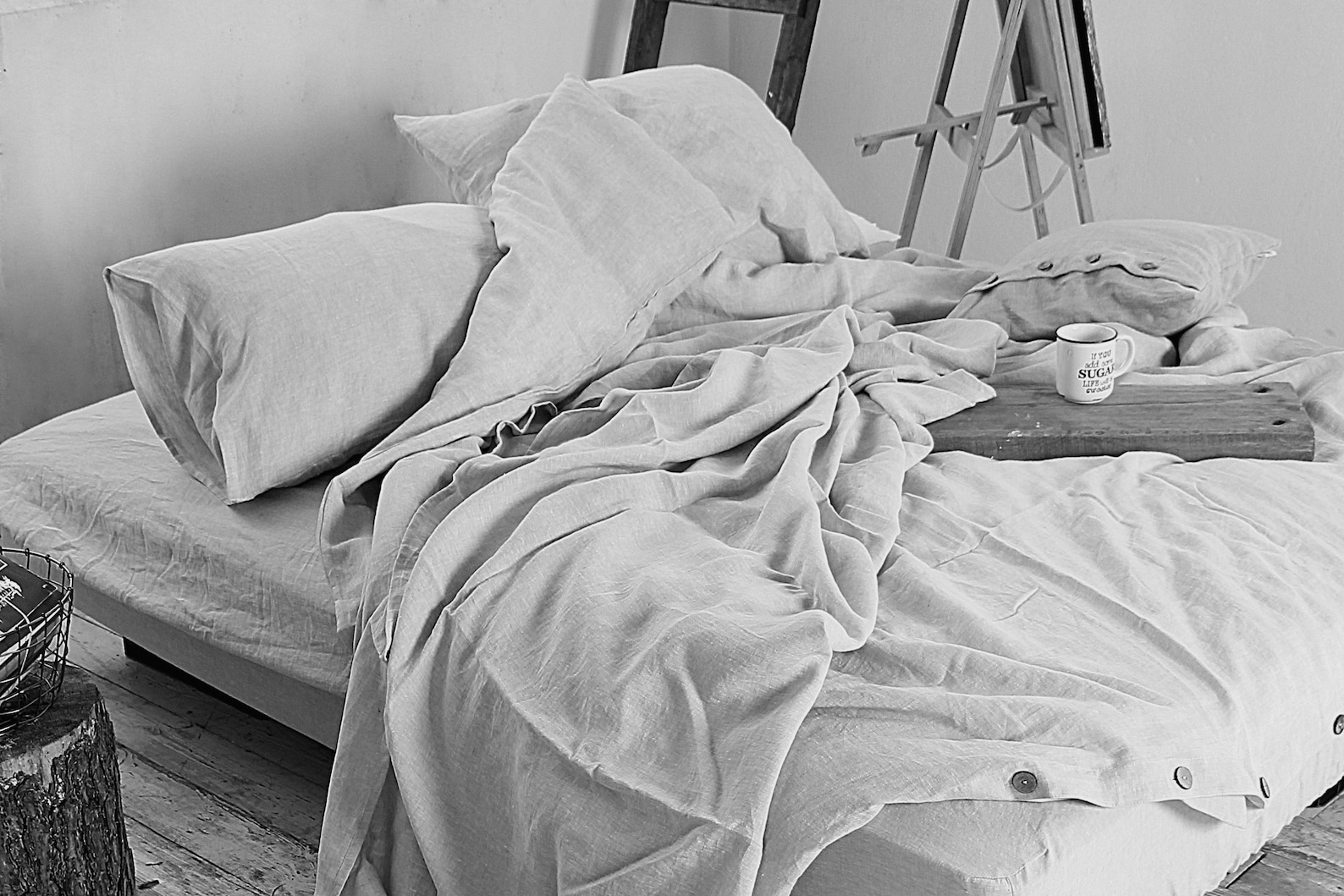 LINEN Flat Sheet, Stonewashed Seamless Linen Upper Sheets, Ash Pearl ...