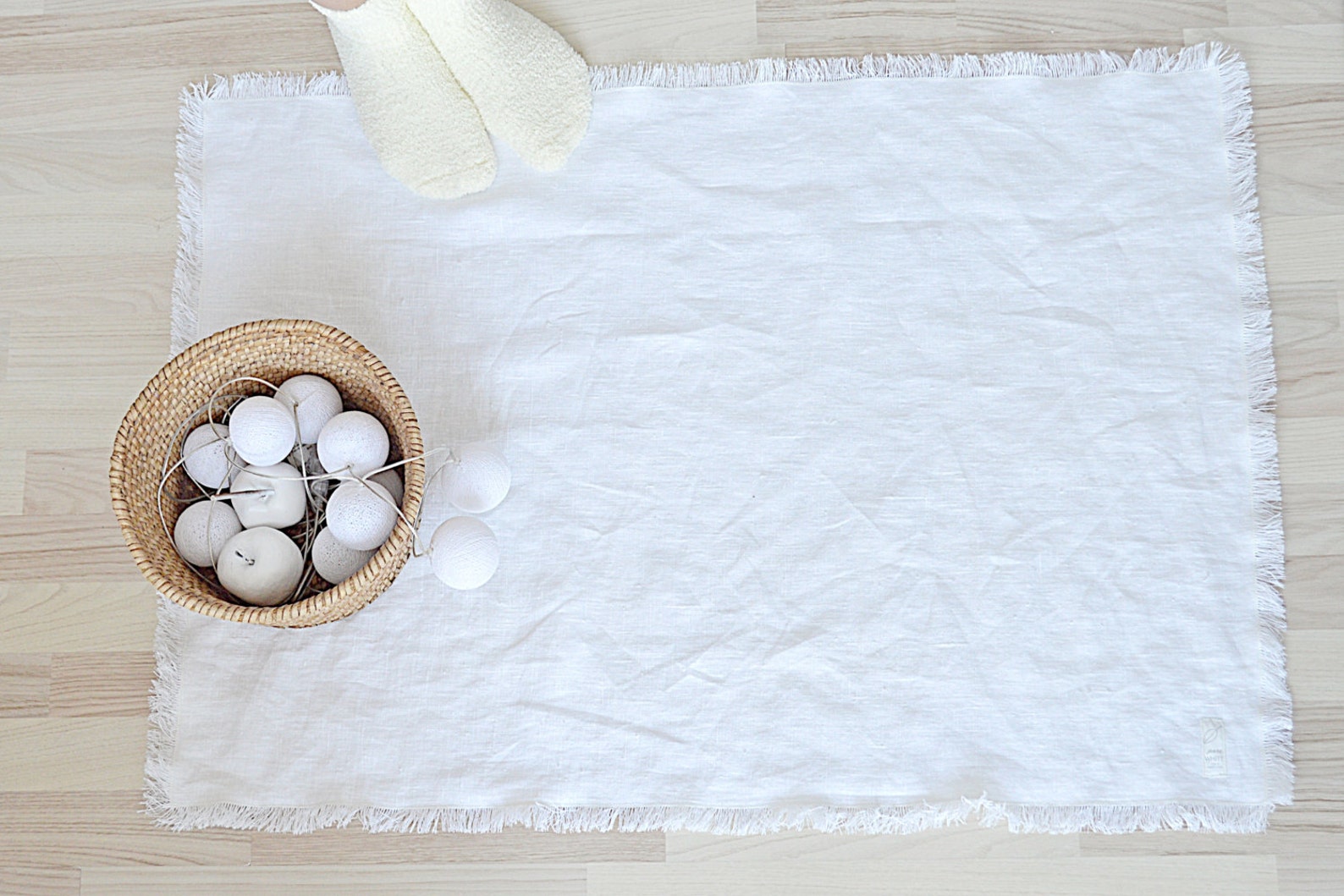 Handmade Linen Rug Rustic Linen Double-layered Rug Pure | Etsy