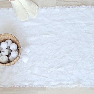 Handmade Linen Rug Rustic Linen Double-layered Rug Pure Linen Bath ...