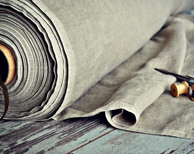 HEAVY 100% Linen Fabric, Rustic Thick 280 GSM Linen, Natural Unpainted ...