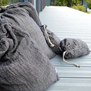 Eco Storage Bag - Thick Linen - 100% Linen Bags - Double-layer Linen ...