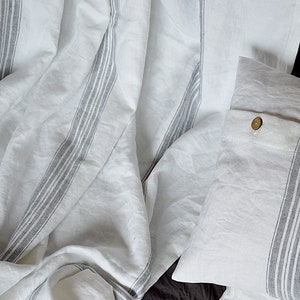 Linen Throw 320 GSM - Heavy Weight Linen Throw - Striped Throw ...