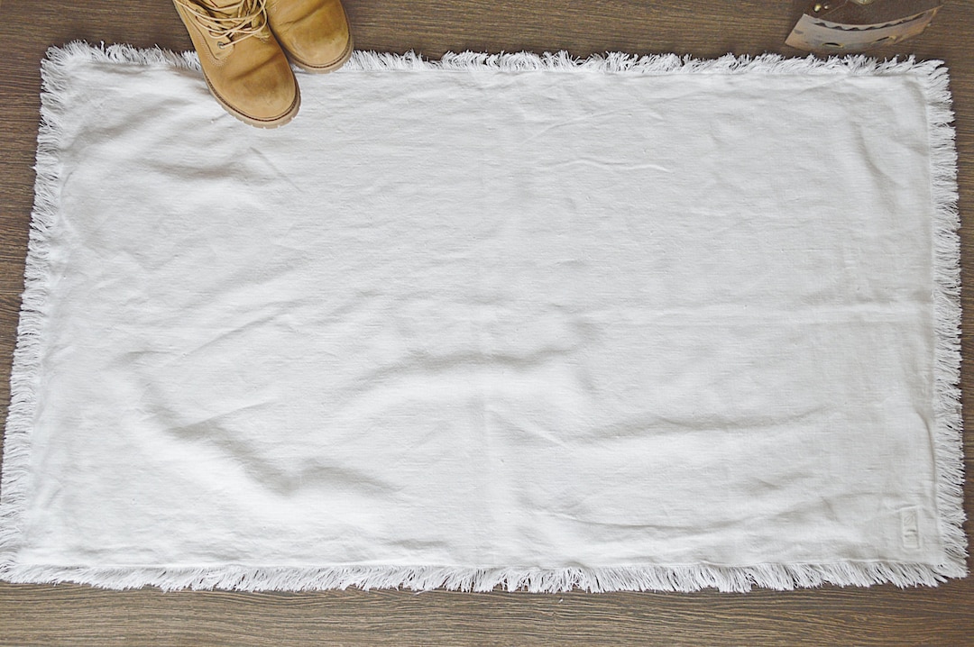 Handmade Linen Rug Rustic Linen Double-layered Rug Pure Linen Bath ...