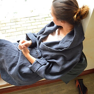 Linen Morning Robe / Woman's Linen Bathrobe / Sizes XS-2XL / High ...