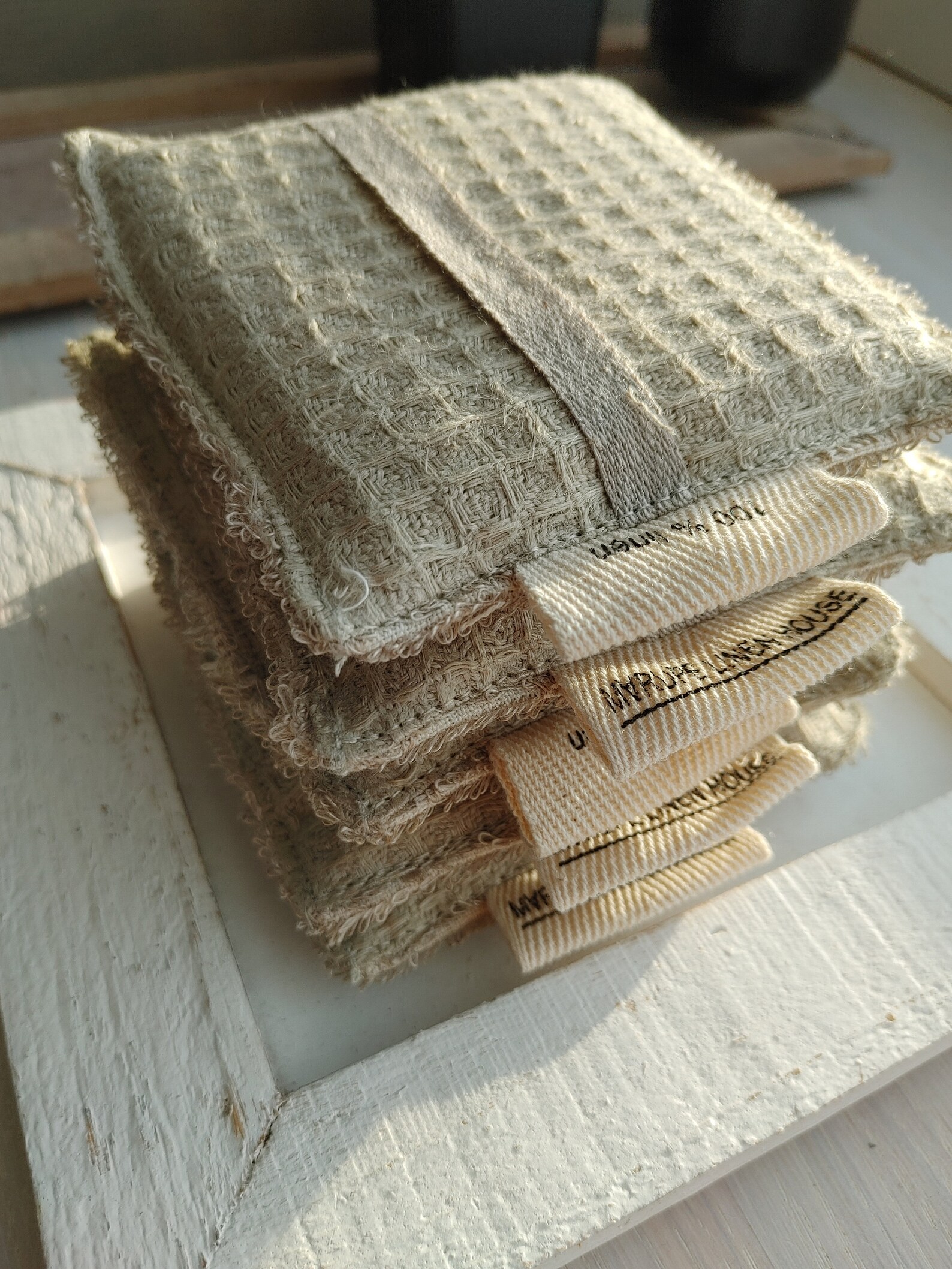 ZERO WASTE Sponge, Linen Reusable Sponge, Unsponge for Kitchen, Face ...