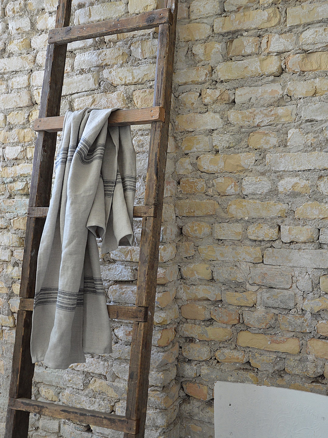 Bath Thick Linen Towel / Heavy Weight Towel / Luxury Towels / Striped ...