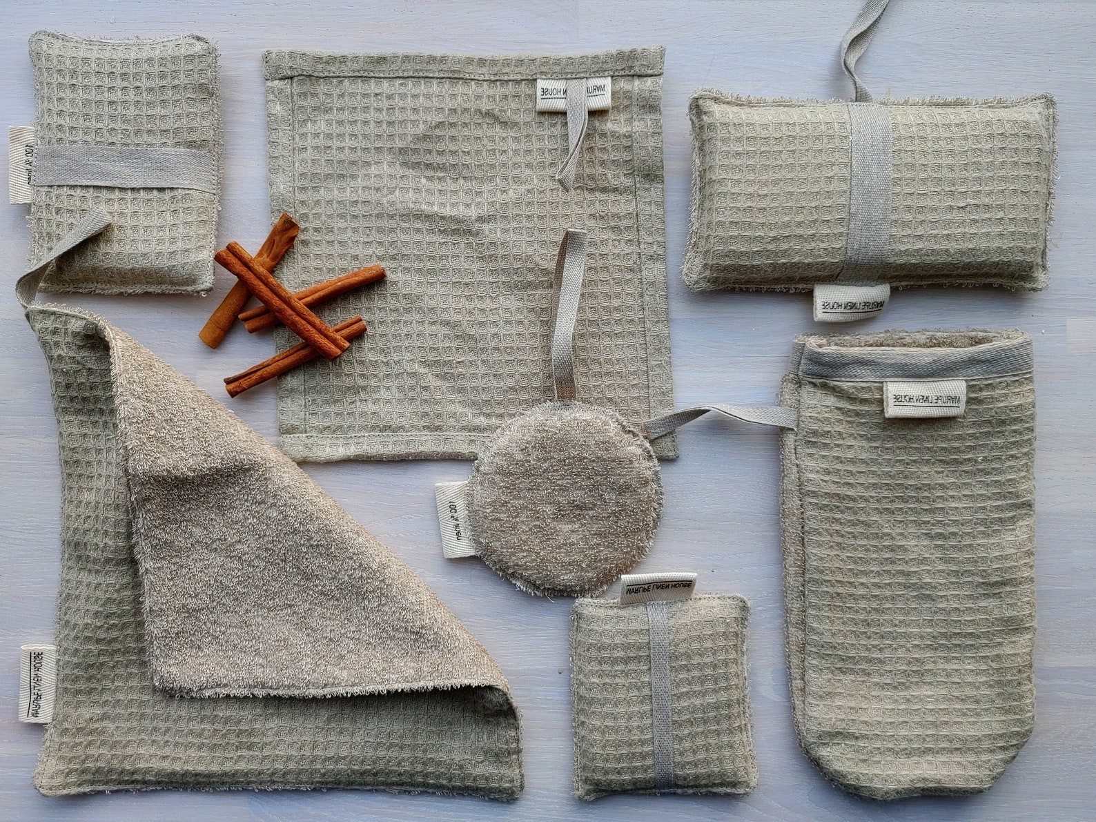 ZERO WASTE Sponge, Linen Reusable Sponge, Unsponge for Kitchen, Face ...