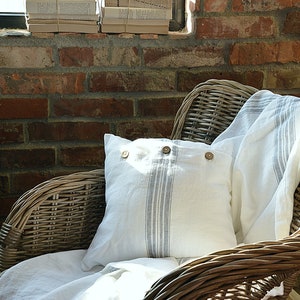 Linen Throw 320 GSM - Heavy Weight Linen Throw - Striped Throw ...