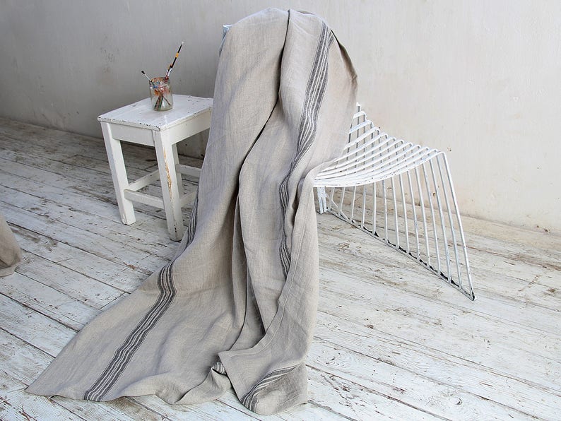 Linen Throw Blanket 320 GSM Rustic Linen Throw Softened - Etsy