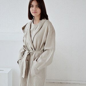 Linen Morning Robe / Woman's Linen Bathrobe / Sizes XS-2XL / High ...