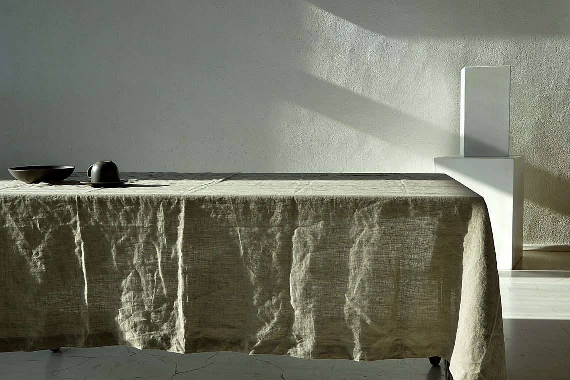 Linen Tablecloth in 23 Colors Tablecloth With Mitered | Etsy