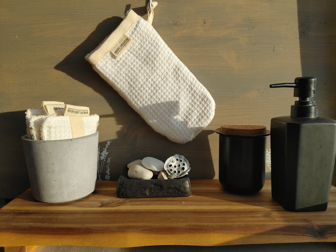 ZERO WASTE Linen Body Mitten, Linen Reusable Washcloth, Body Washable ...