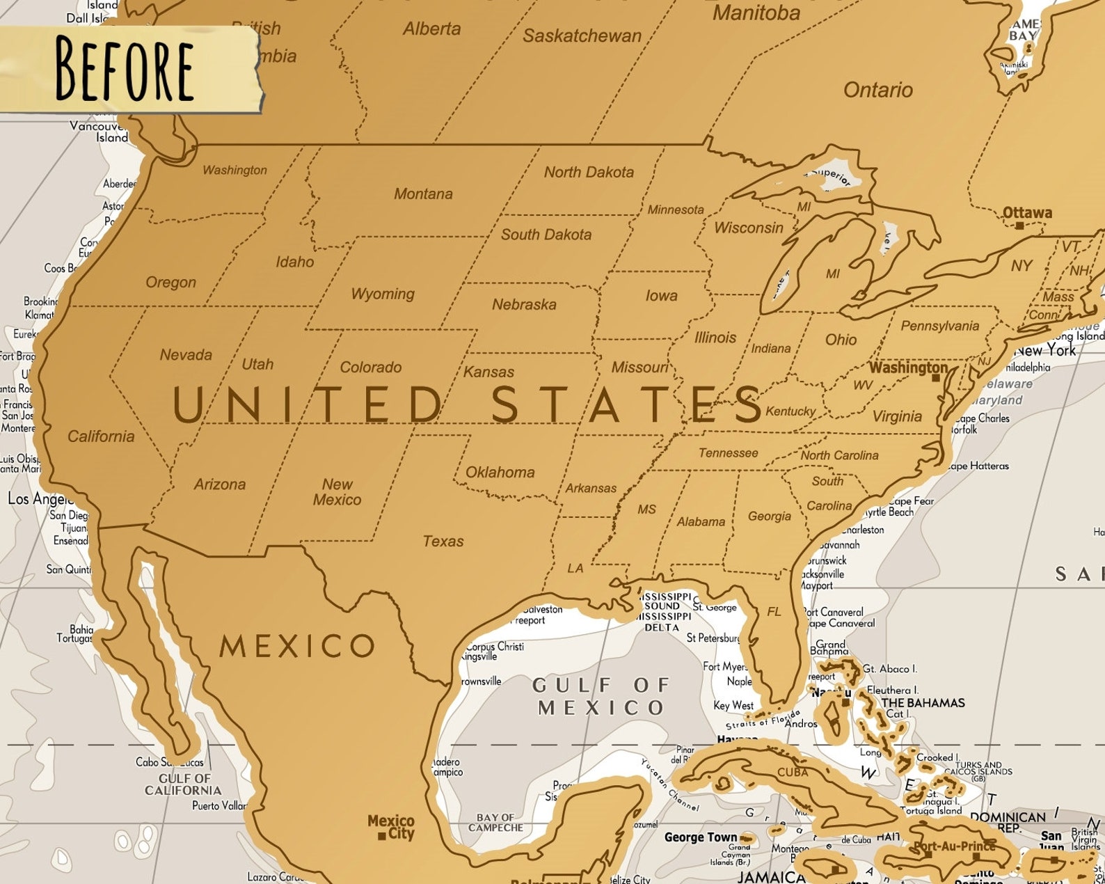 Places We've Been Map Scratchable World Map You Can | Etsy