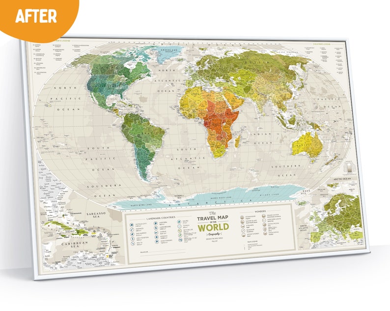 Places We've Been Map Scratchable World Map You Can | Etsy