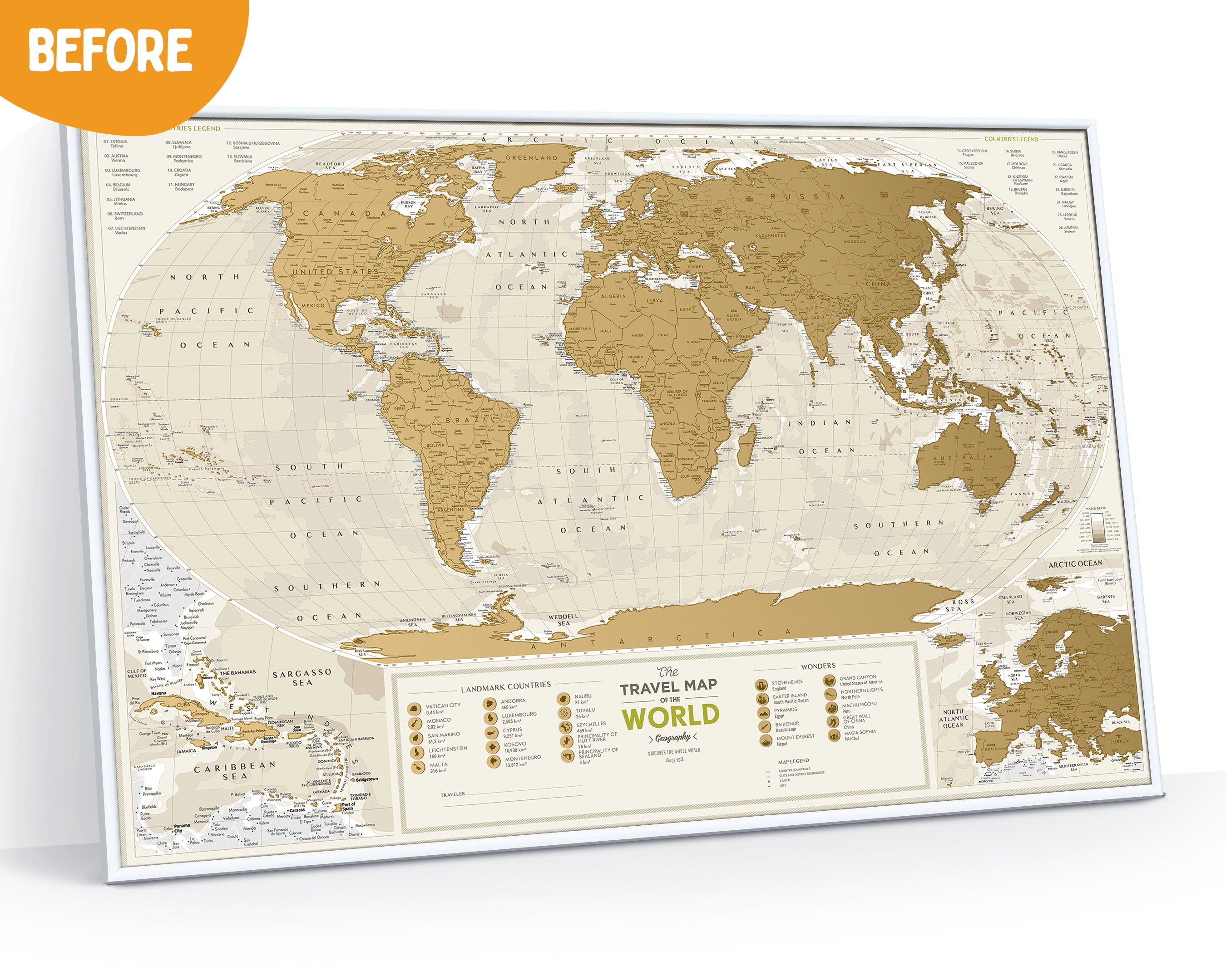 Unique Wedding Gift for Couple Scratchable Travel Map by | Etsy