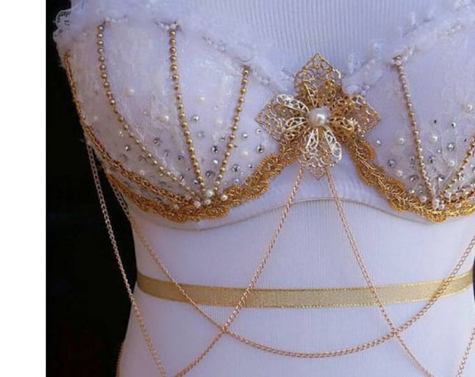 Gold Greek Princess Costume Bra Dance Rave EDC Beyond Wonderland ...