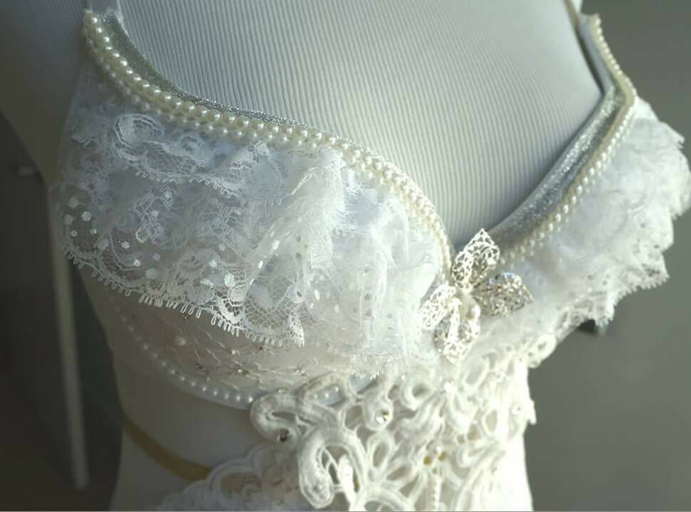 White Snow Goddess II Rave Bra - Snow Angel, NYE Bra, White Wonderland ...