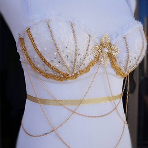 Gold Greek Princess Costume Bra Dance Rave EDC Beyond Wonderland ...
