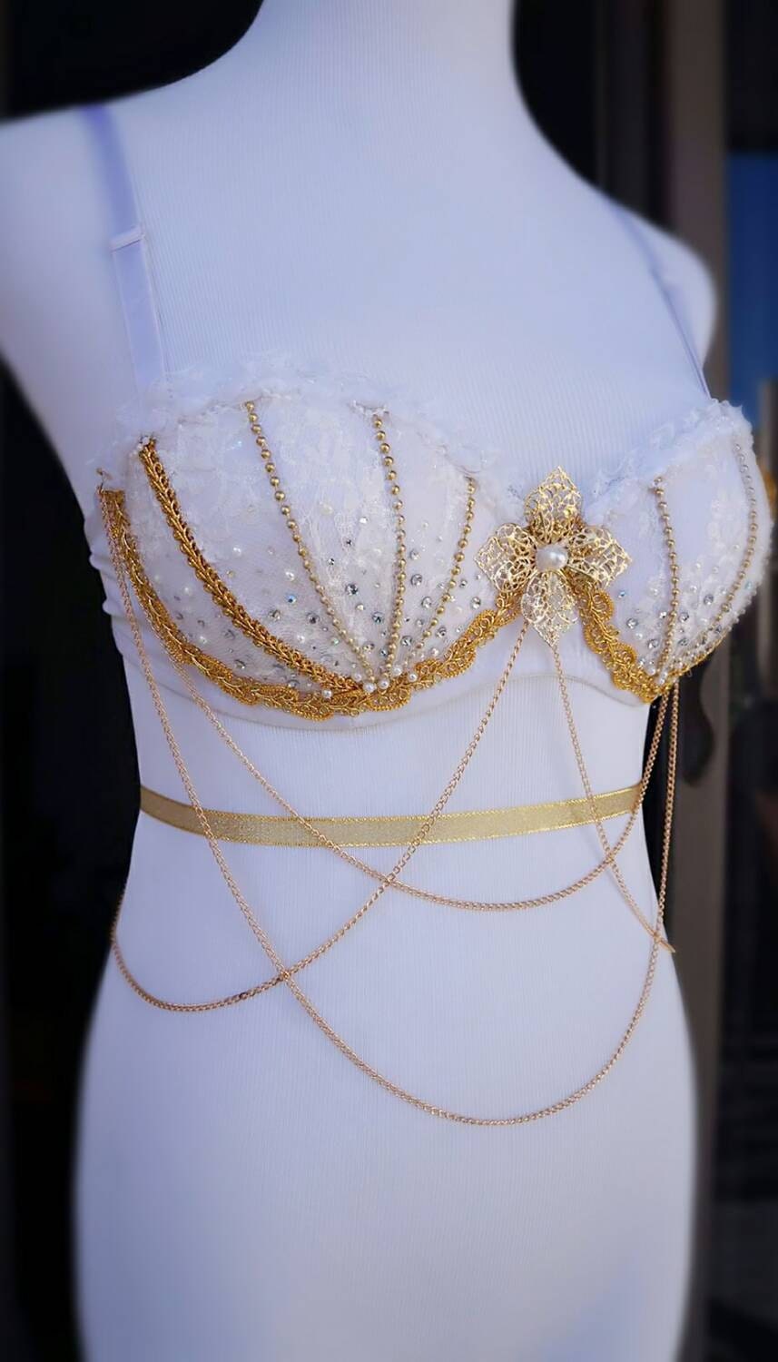 Gold Greek Princess Costume Bra Dance Rave EDC Beyond Wonderland ...