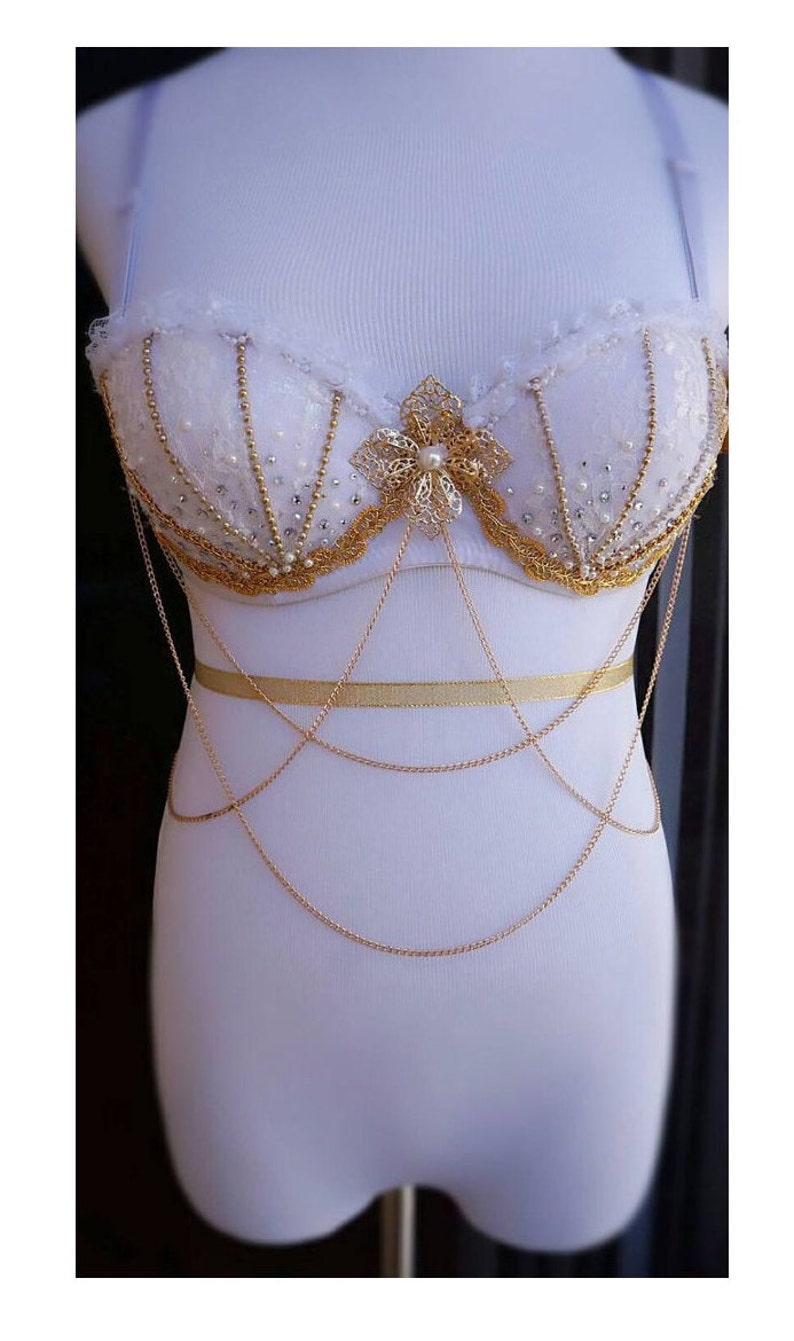 Gold Greek Princess Costume Bra Dance Rave EDC Beyond Wonderland ...