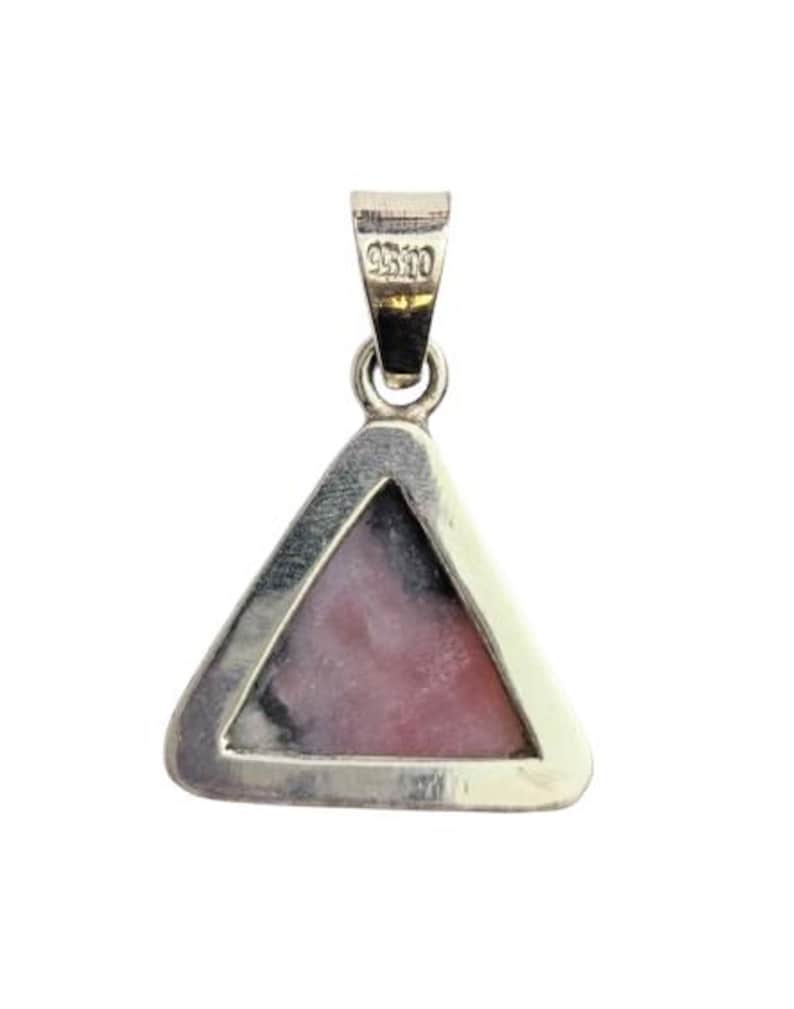 Pink Triangle Peruvian Opal 950 Sterling Silver Pendant With Chain - Etsy