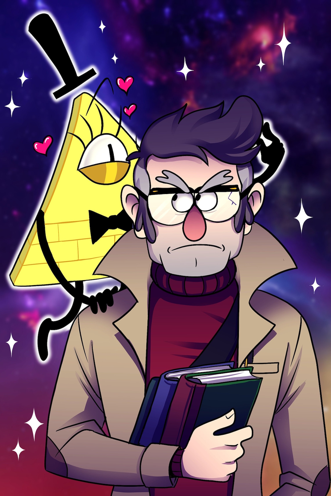 Gravity Falls: Bill Cipher and Ford Pines Mini Print 4x6 | Etsy