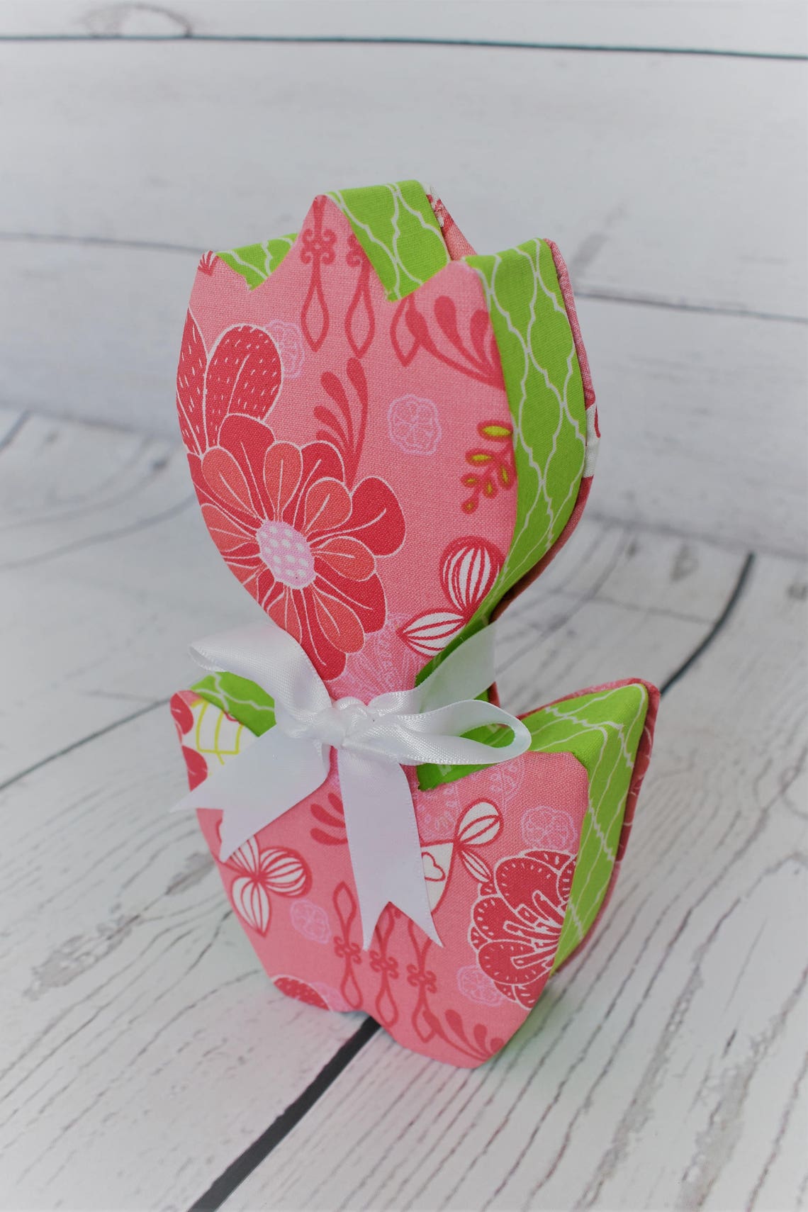 Spring Fabric Covered Flower - Spring Decor - Easter Decor - Tiered ...