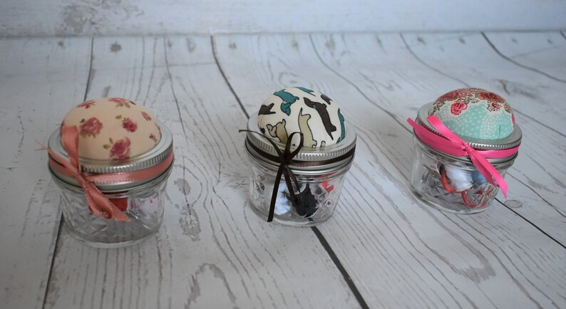 Giftable Sewing Jar Set - Pin Cushion Jar - Mason Jar Sewing Kit ...