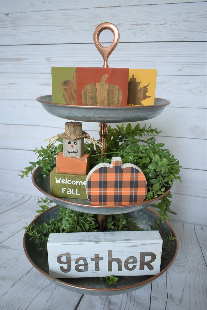 Set/3 Fall Shelf Sitter, Fall Pumpkin, Maple Leaf, Wood Acorn, Wood ...