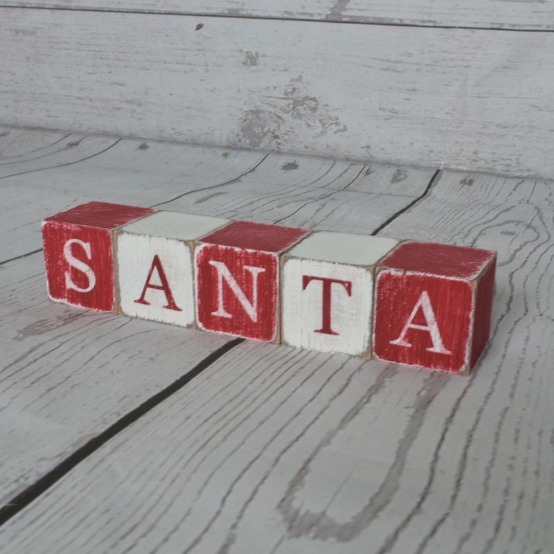 Christmas Wood Blocks - Etsy