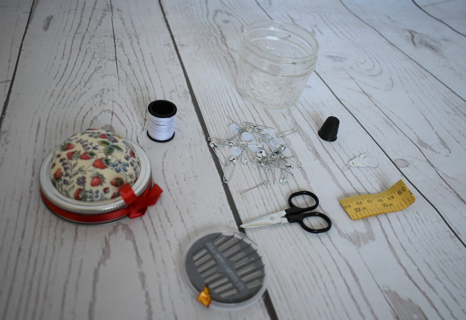Giftable Sewing Jar Set - Pin Cushion Jar - Mason Jar Sewing Kit ...