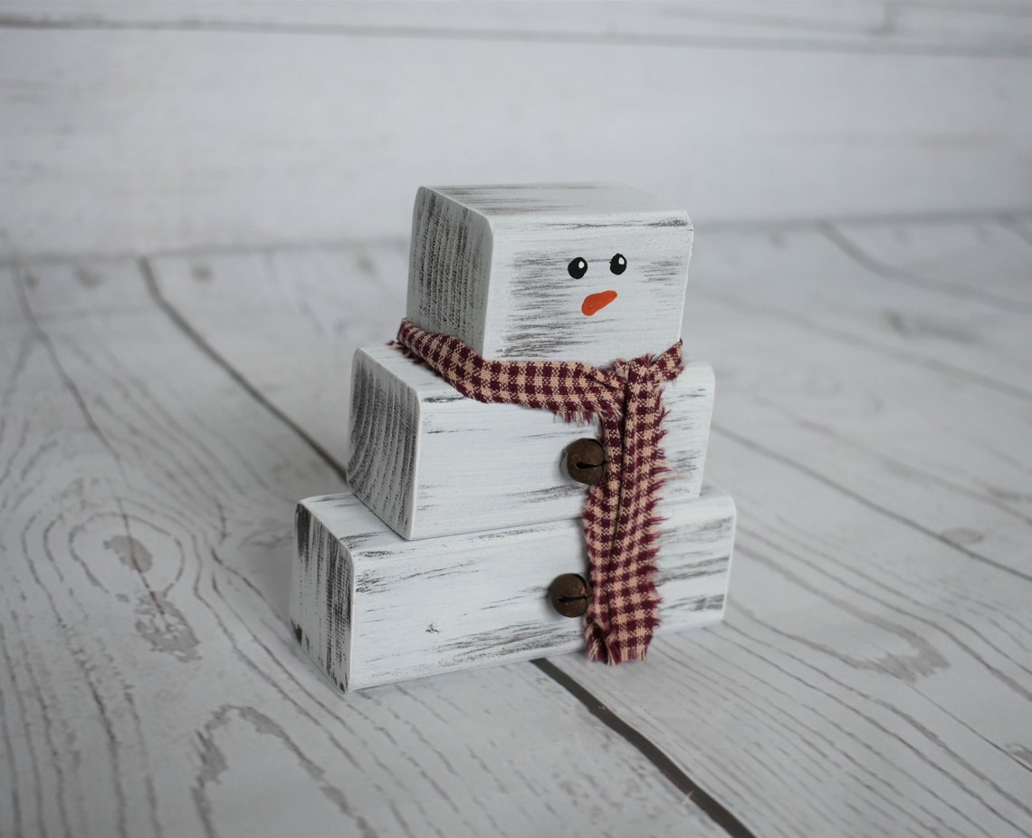 Wood Stack Snowman Tiered Tray Holiday Decor Home Decor - Etsy