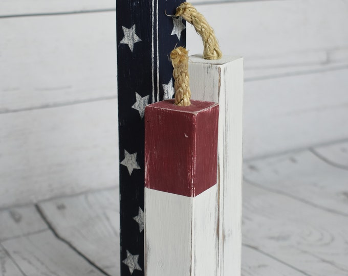 Set/3 Patriotic USA Wood Firecrackers, Fireworks, Home Decor, Summer ...