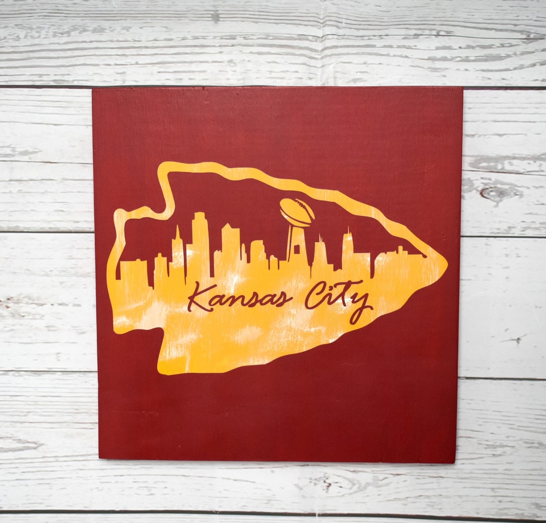 Kansas City Championship Arrowhead Sign - Wood Home Decor Sign ...