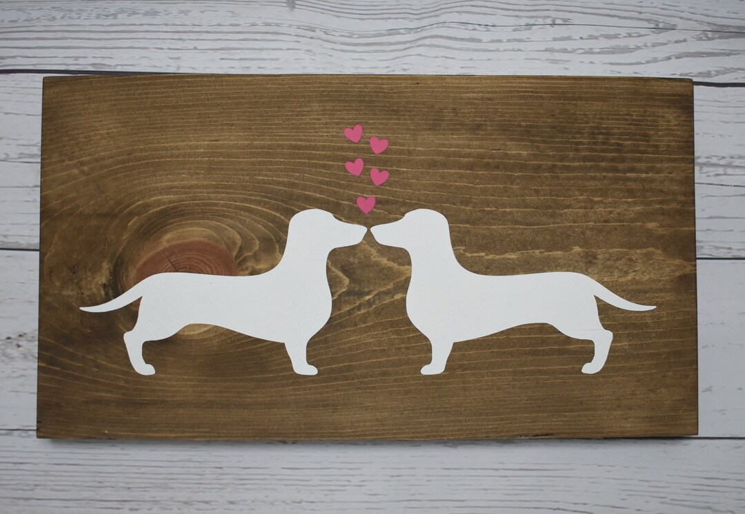 Valentine Love Sign Dogs in Love Weiner Dog Love Sign Dachshund Love ...