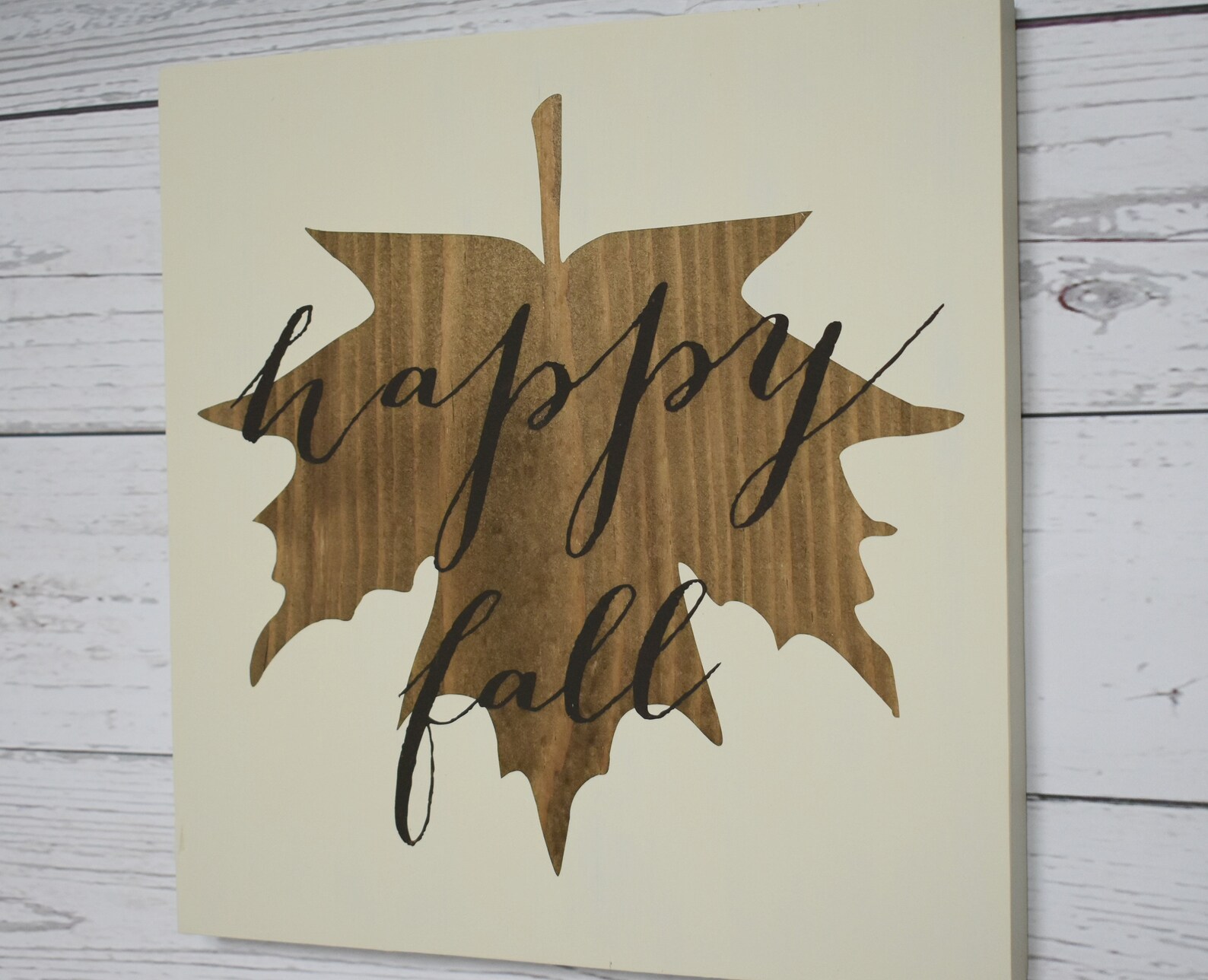 Happy Fall Sign, Wood Fall Sign, Wooden Sign, Fall Maple Leaf, Wood ...