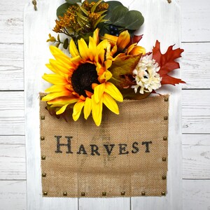 Fall Burlap Pocket Floral Sign - Fall Decor - Fall Floral Decor - Hello ...