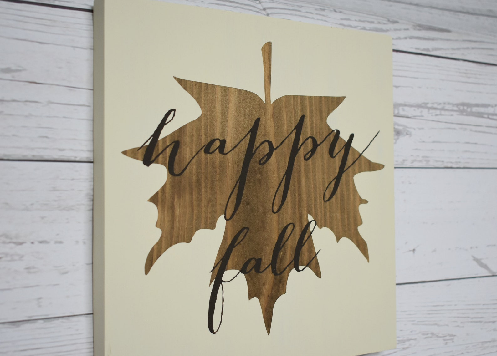Happy Fall Sign Wood Fall Sign Wooden Sign Fall Maple Leaf - Etsy