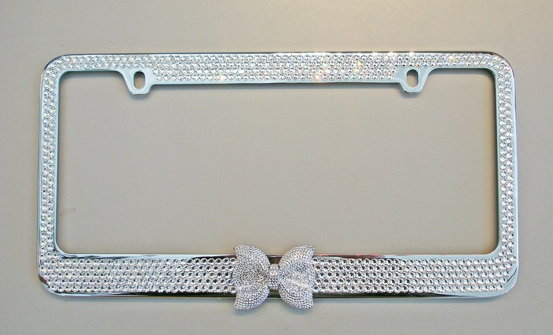 High Quality Crystal License Plate Frame With Bow - Etsy