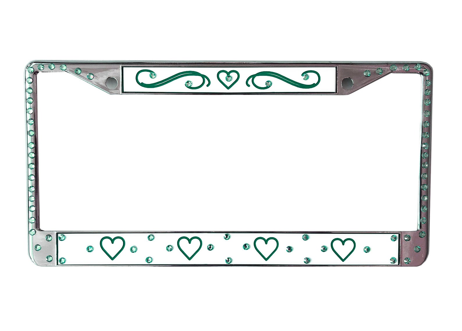 Hearts Design Engraved License Plate Frame With Splash of Crystals - Etsy