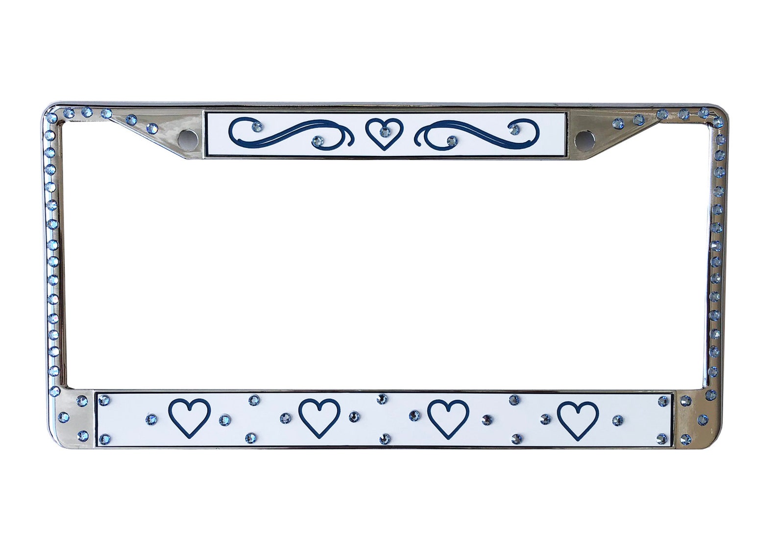 Hearts Design Engraved License Plate Frame With Splash of Crystals - Etsy