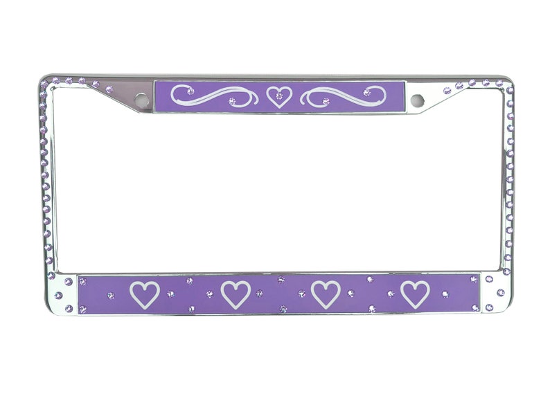 Hearts Design Engraved License Plate Frame With Splash of Crystals - Etsy