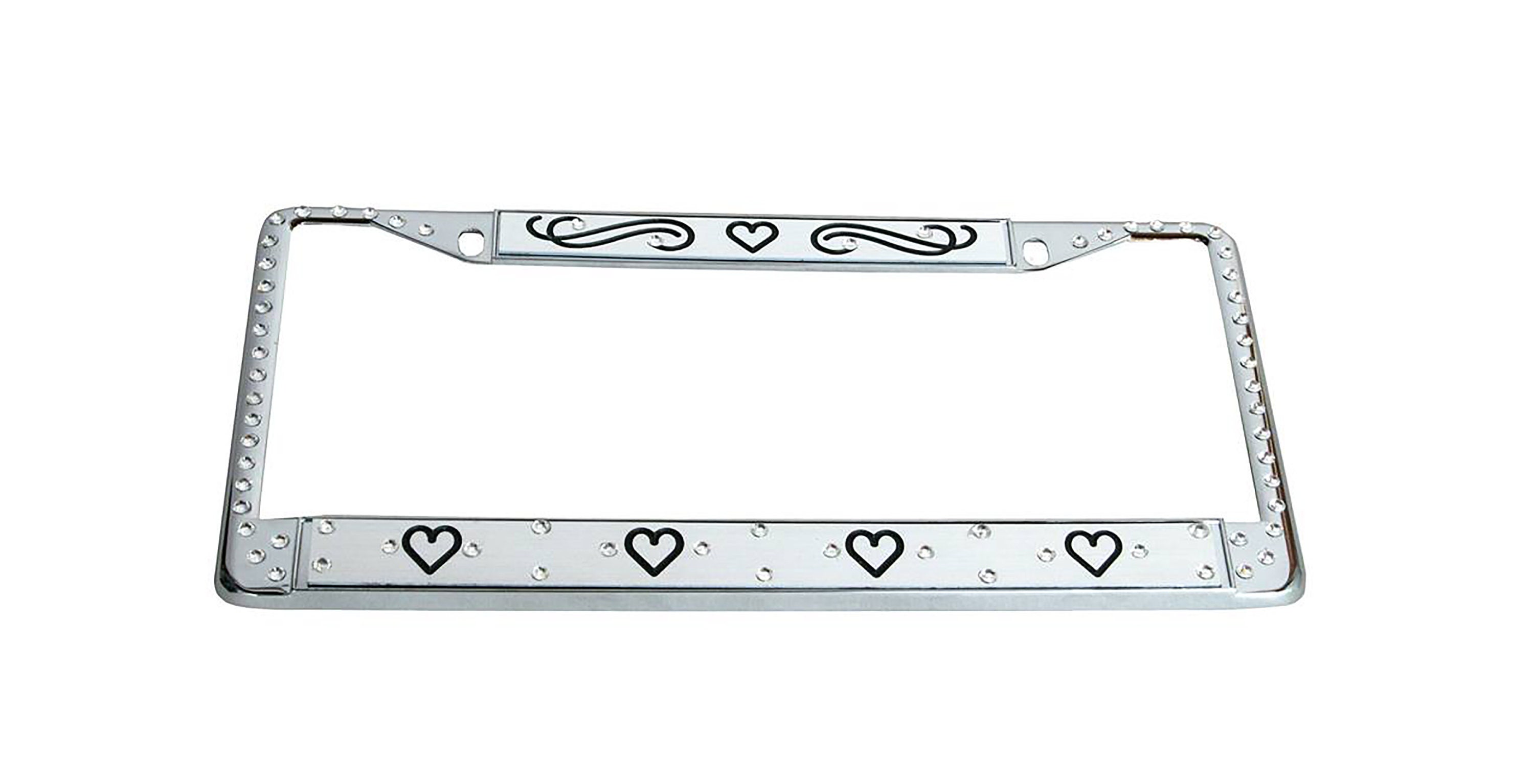 Hearts Design Engraved License Plate Frame With Splash of Crystals - Etsy