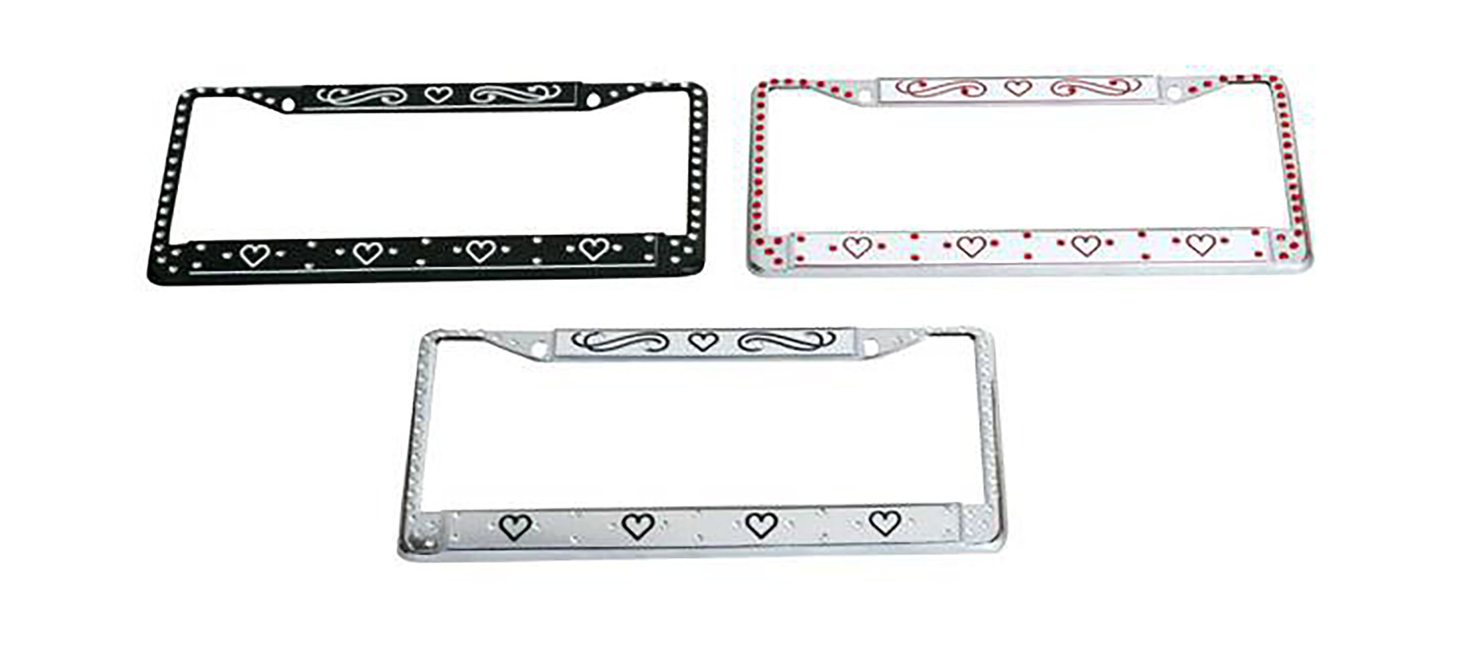 Hearts Design Engraved License Plate Frame With Splash of Crystals - Etsy