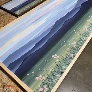 Large SUNSET Blue Ridge Mountain Wall Art |living Decor | Office Decor ...