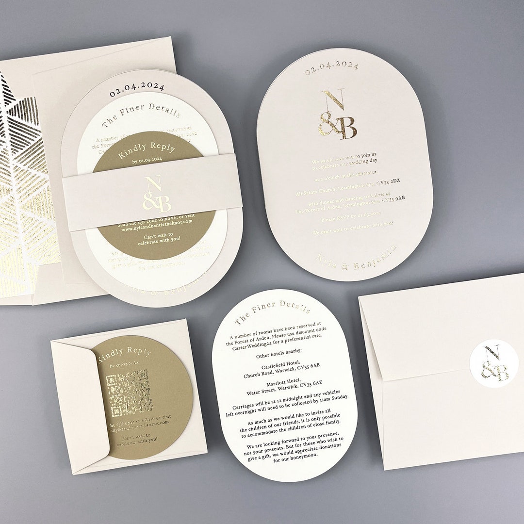 SAMPLE ONLY *nyla Oval Shaped Wedding Day or Evening Invitation With ...