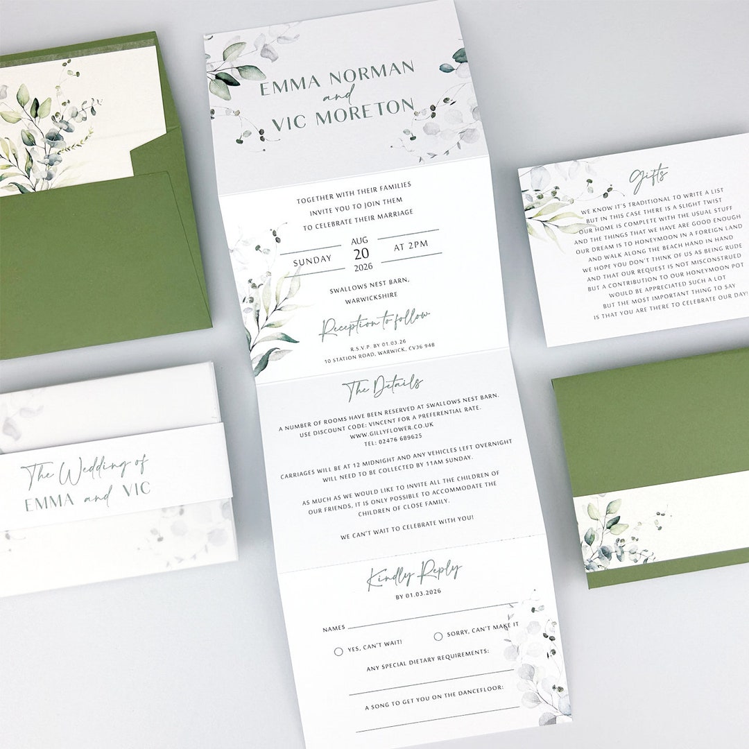 SAMPLE ONLY * Emma Trifold Wedding and Evening Invitation With Vellum ...